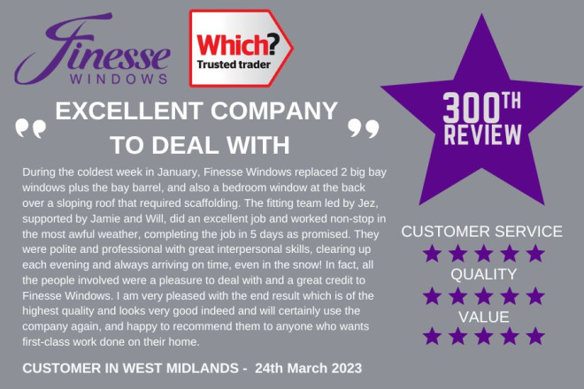 Finesse Windows recognized as Trusted Trader for the fifth time